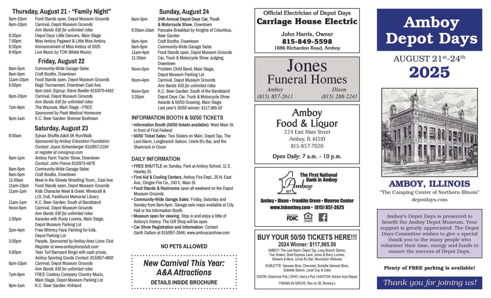 full event schedule - Depot Days: Car, Truck and Motorcycle show